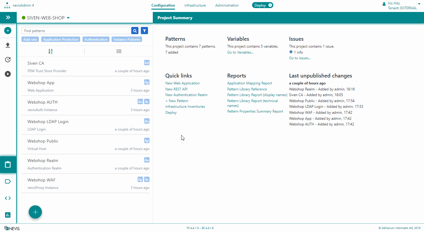 Adding Patterns Nevis Documentation