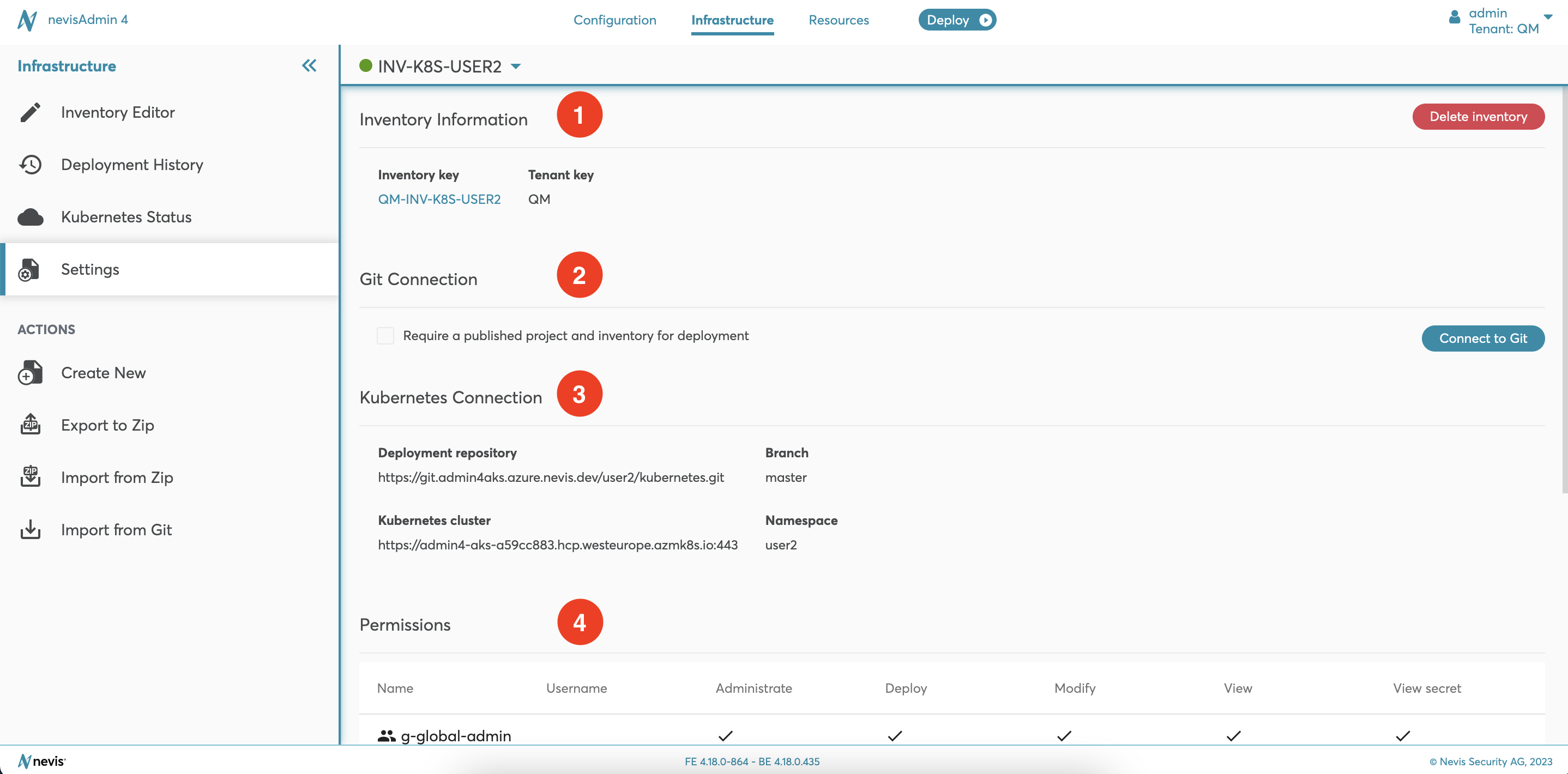 Inventory Settings | Nevis documentation
